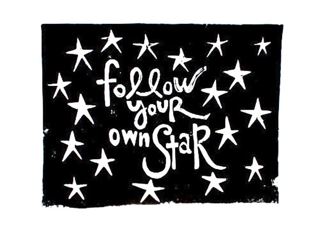 Follow Your Own Star - Linoleum Block Print - 9" X 12" Wall Art - Etsy