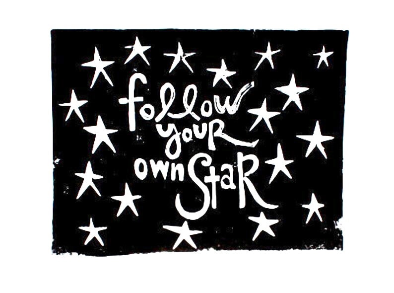 Follow Your Own Star Linoleum Block Print 9 X - Etsy