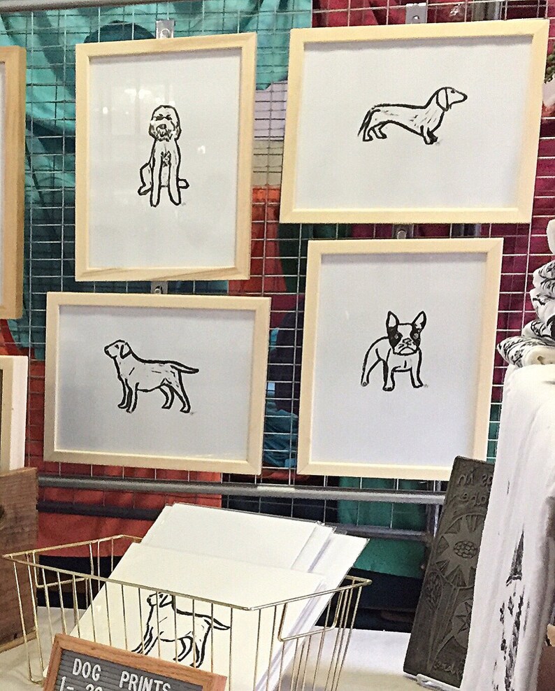 Doodle Dog Breed Linoleum Block Print 9x12 Wall Art - Etsy