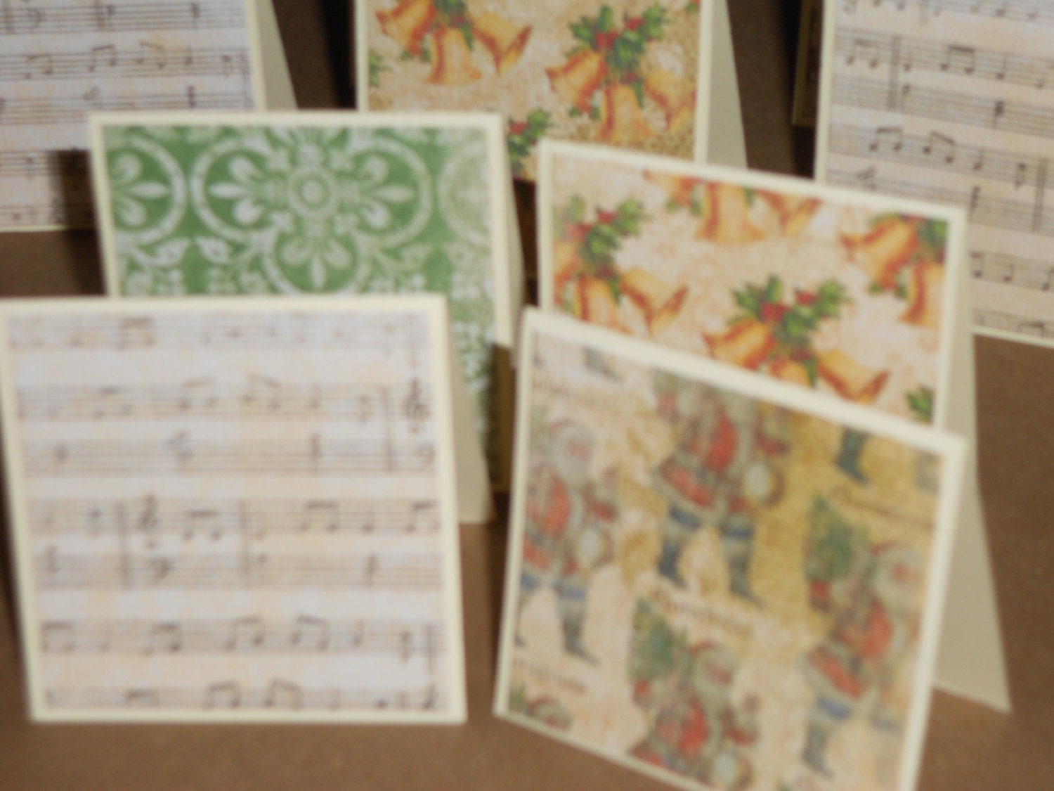 Golden Bells of Christmas Note Cards / Gift Tags / Place Cards Set of ...