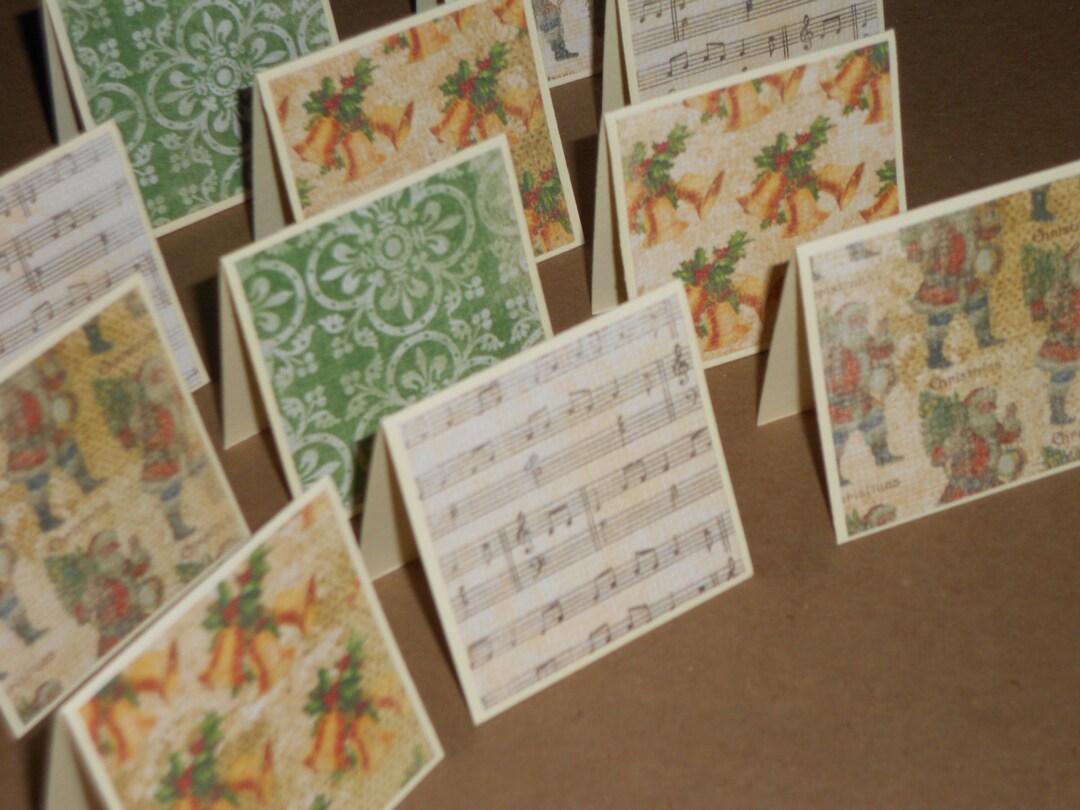 Golden Bells of Christmas Note Cards / Gift Tags / Place Cards Set of ...