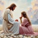Jesus and Girl Praying, Jesus With Girl Art, Girly Christian Prints ...