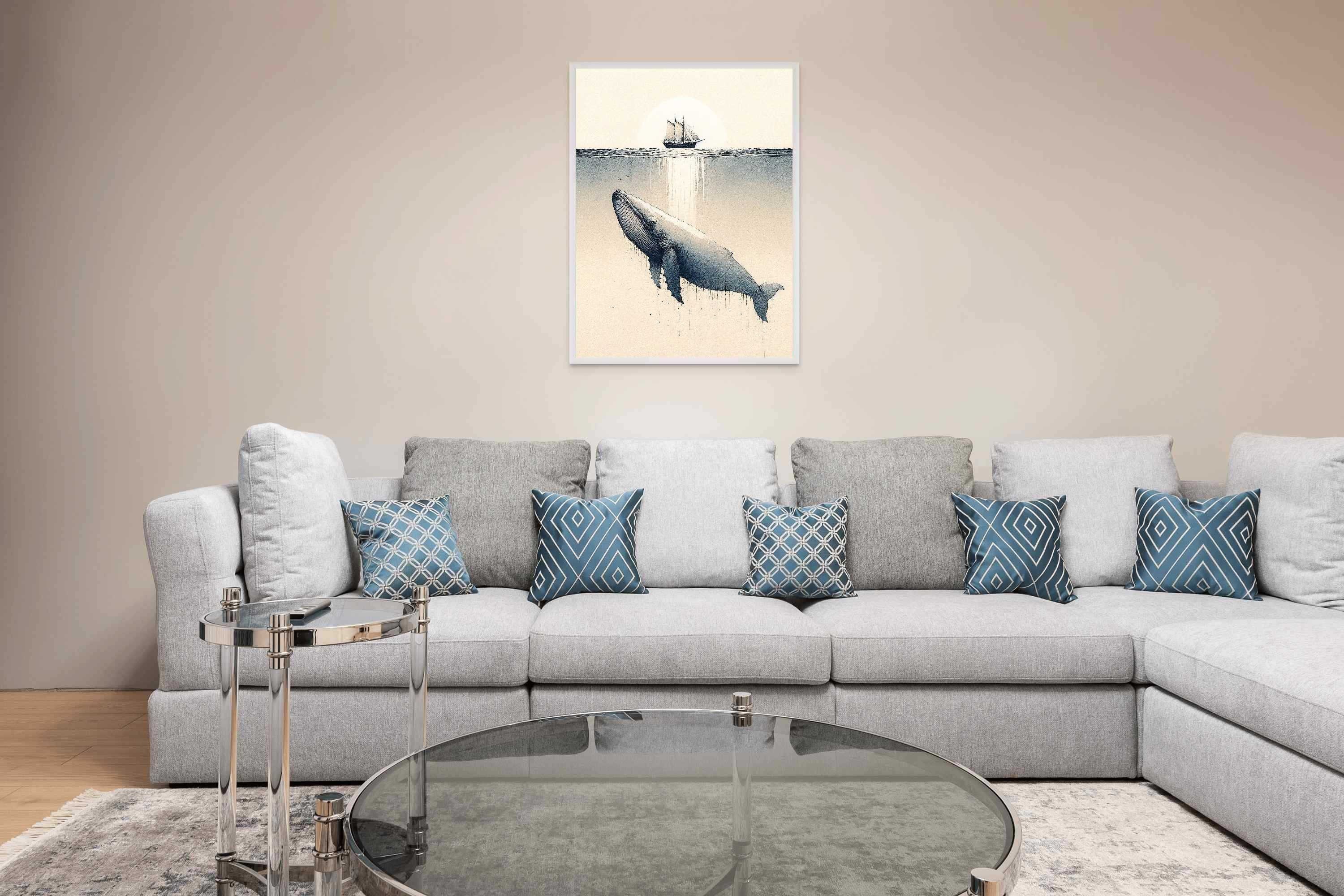 Jonah and the Whale Minimalistic Art, Christian Painting, Catholic Art ...