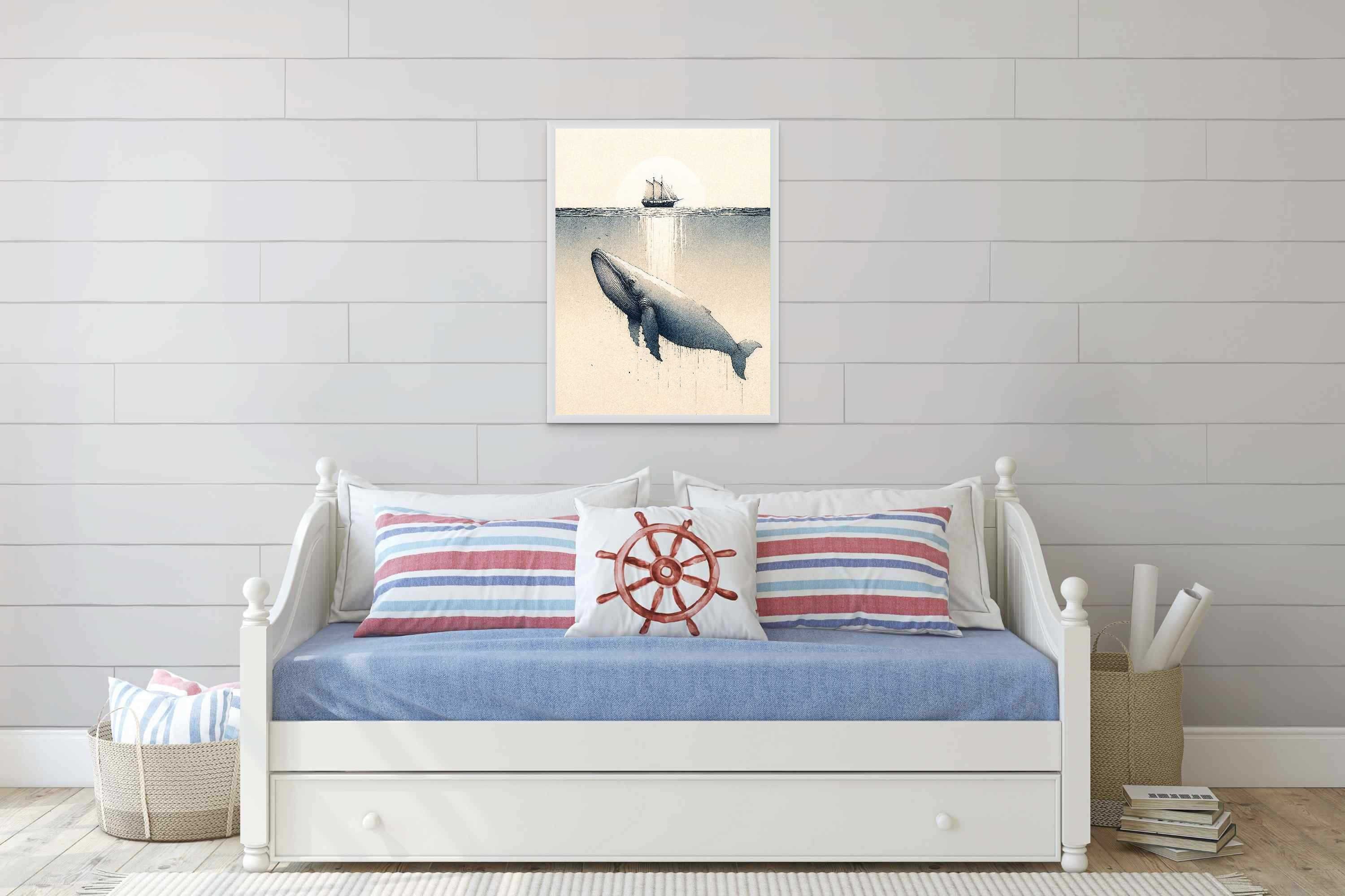 Jonah and the Whale Minimalistic Art, Christian Painting, Catholic Art ...