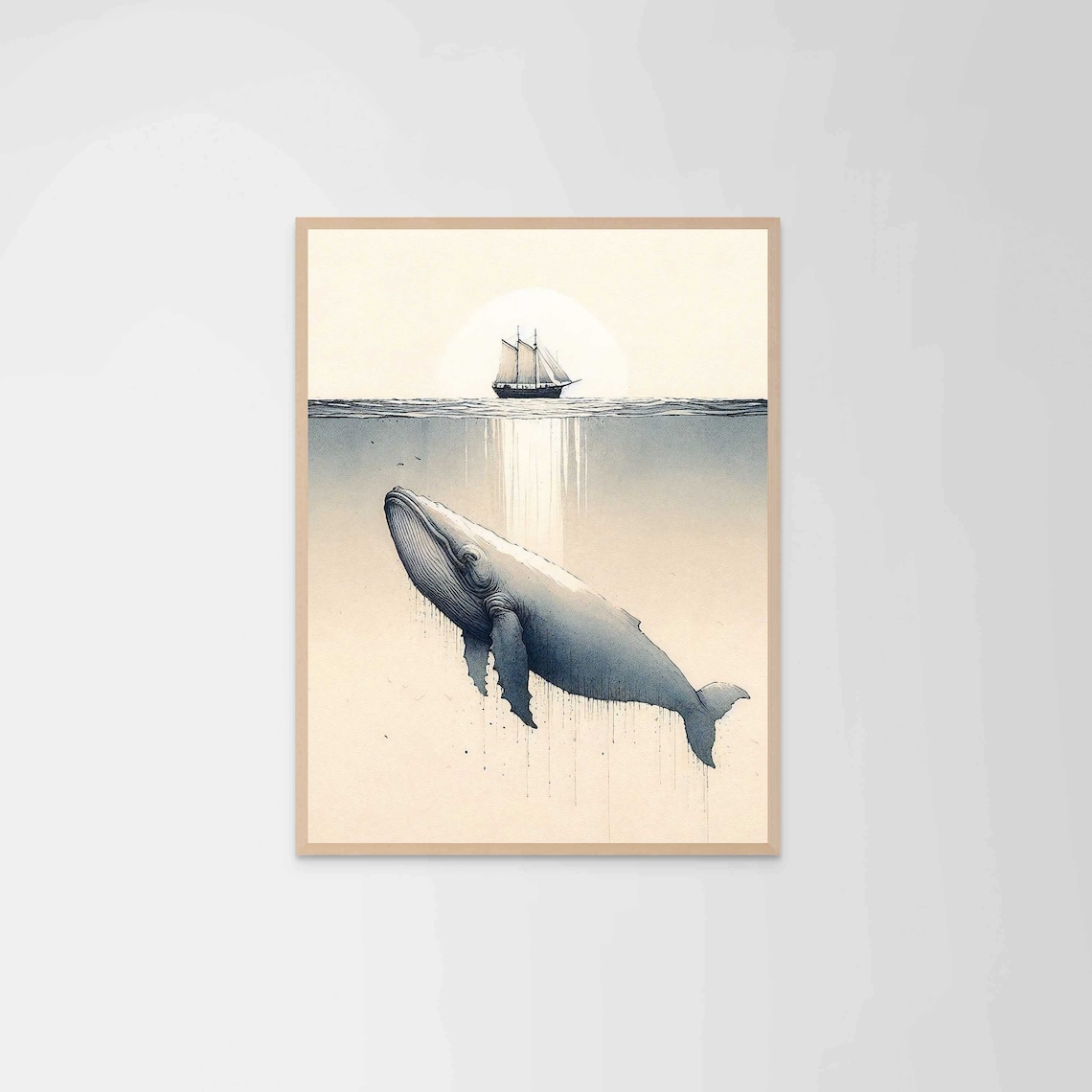 Jonah and the Whale Minimalistic Art, Christian Painting, Catholic Art ...