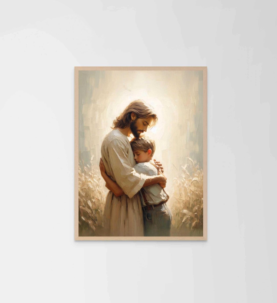 Boy With Savior, Christian Wall Art, Jesus With Boy, Jesus Art, LDS ...