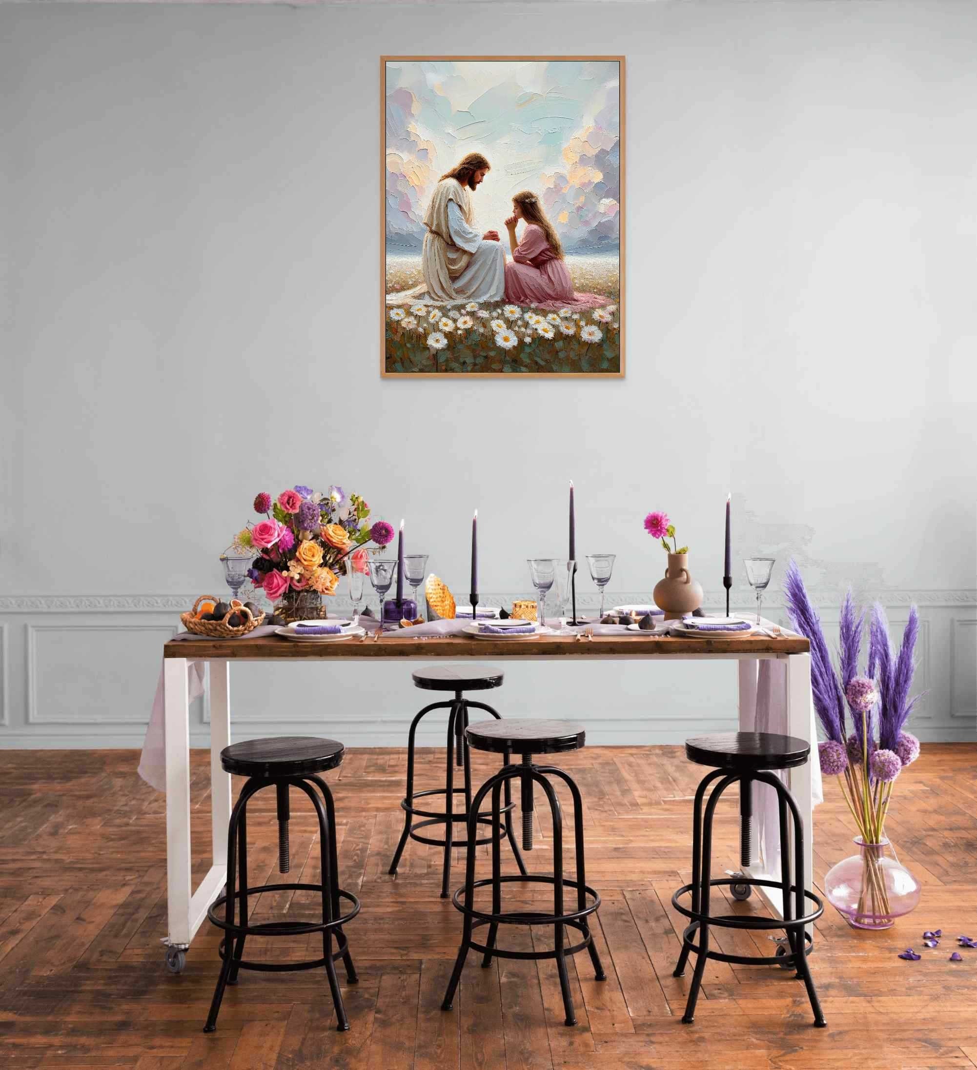 Jesus and Girl Praying, Jesus With Girl Art, Girly Christian Prints ...