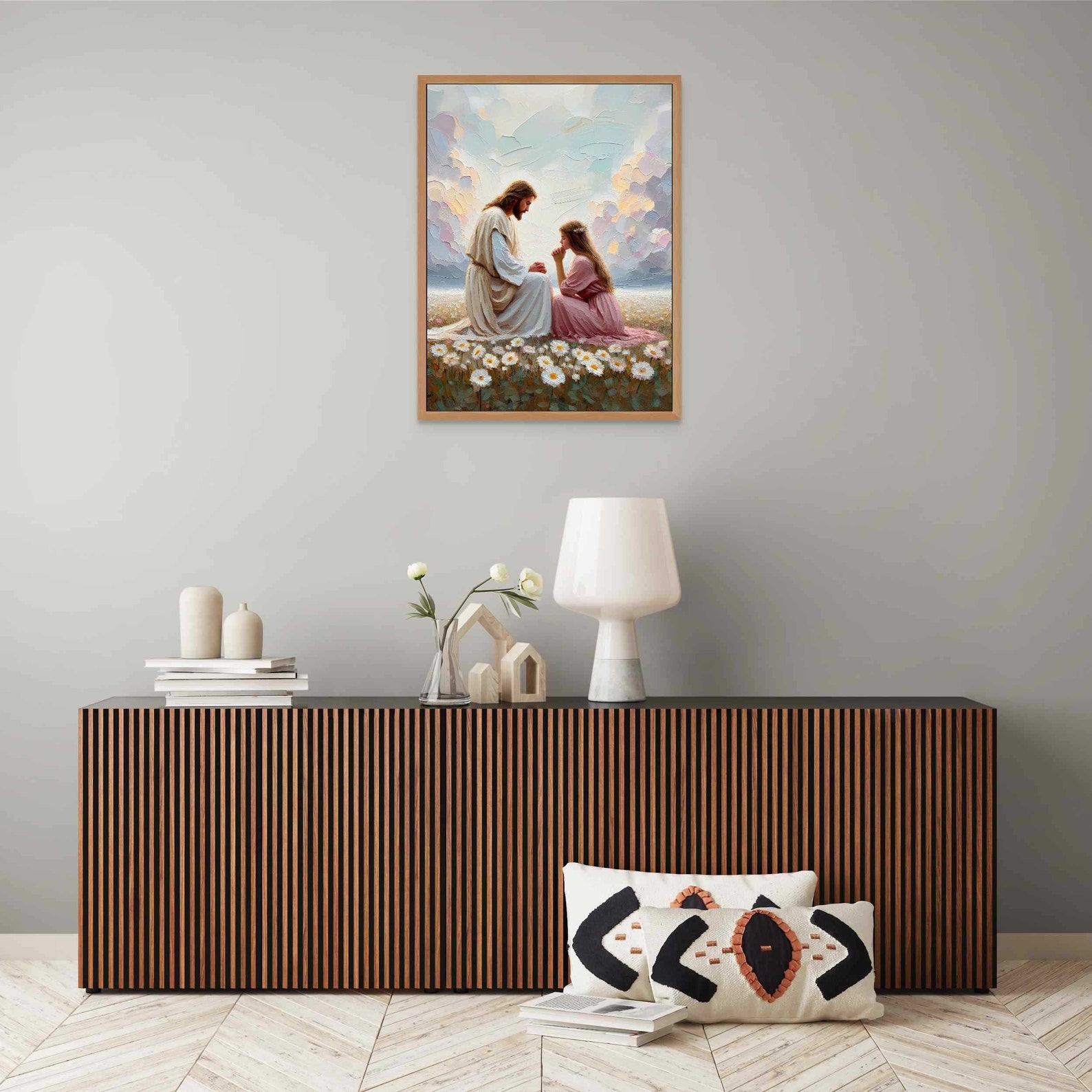 Jesus and Girl Praying, Jesus With Girl Art, Girly Christian Prints ...