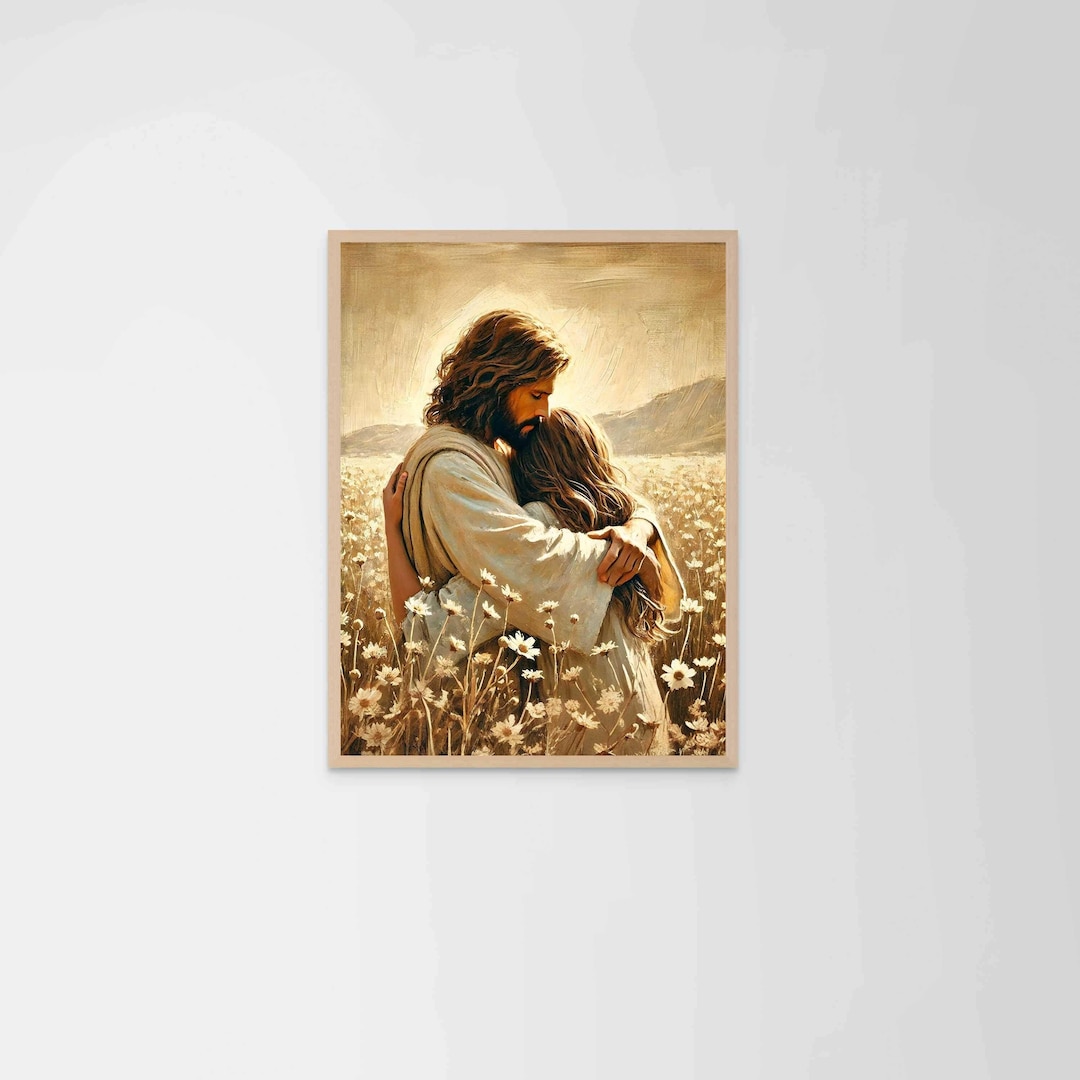 His Embrace, Christian Art, Jesus Hugging Girl, Jesus Painting, LDS Art ...