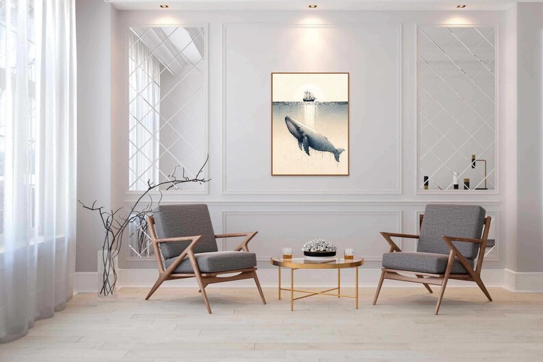 Jonah and the Whale Minimalistic Art, Christian Painting, Catholic Art ...