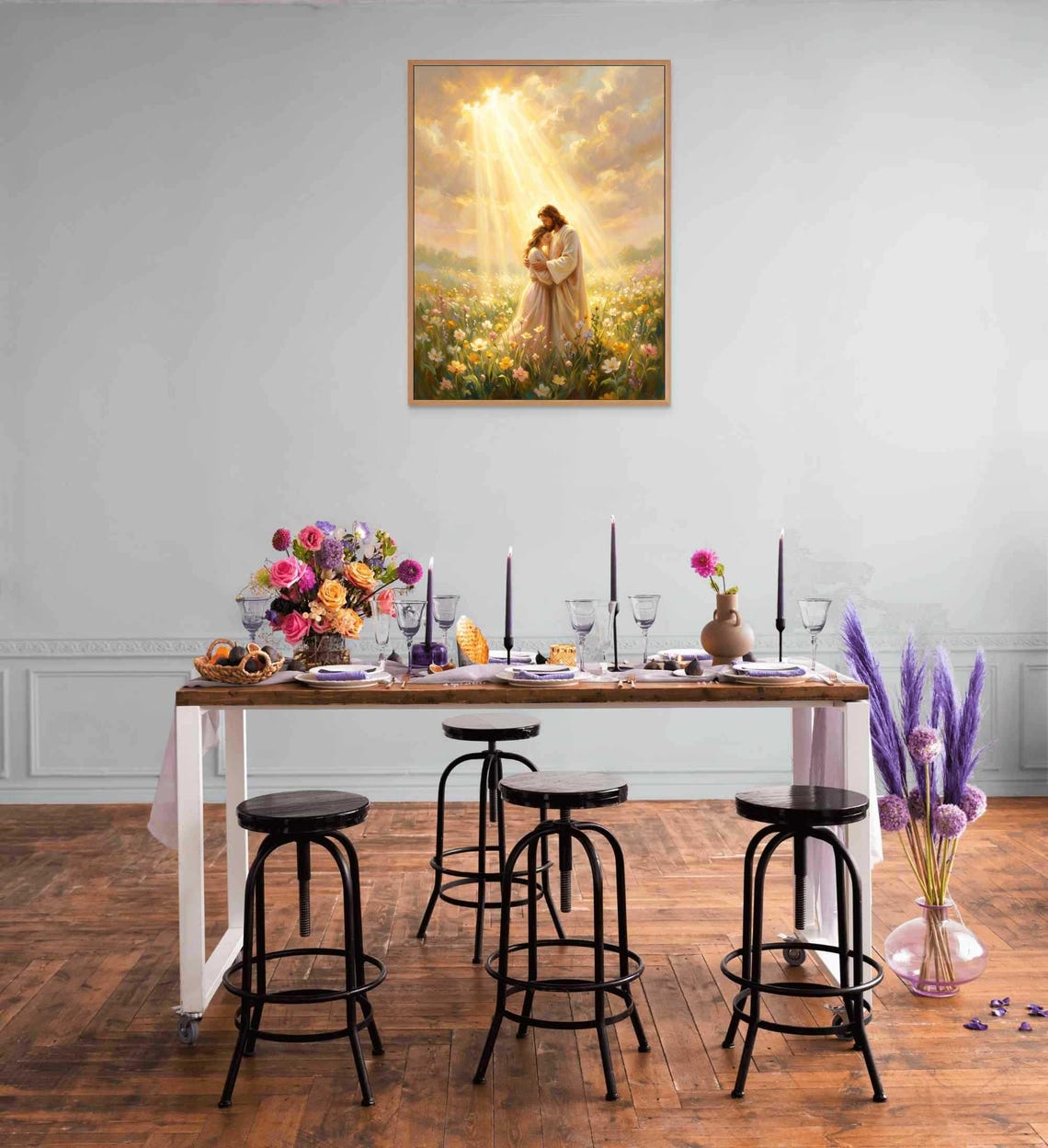 Let the Light Shine, Christian Art, Jesus Woitj Girl, Jesus Wall Art ...