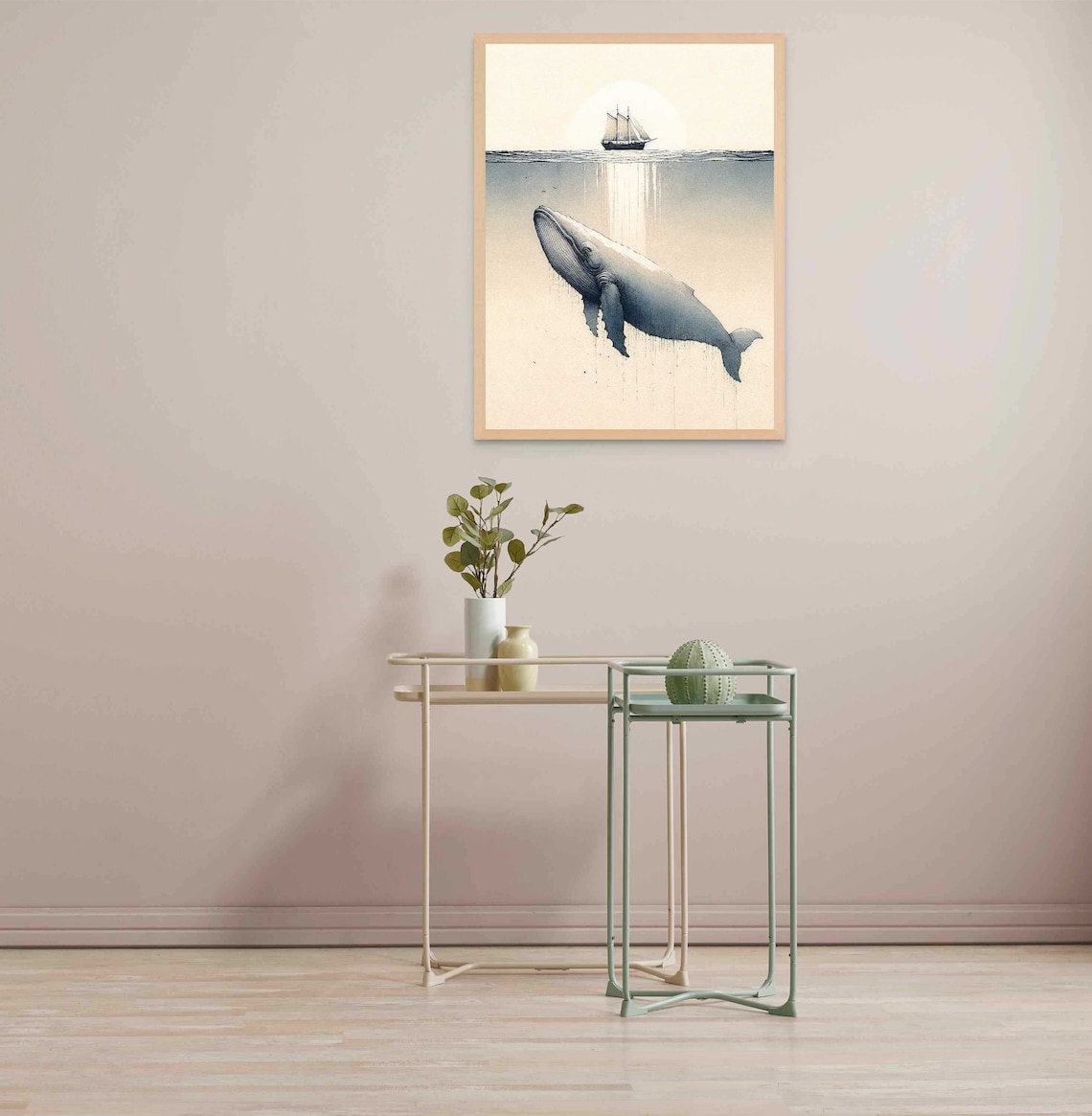 Jonah and the Whale Minimalistic Art, Christian Painting, Catholic Art ...