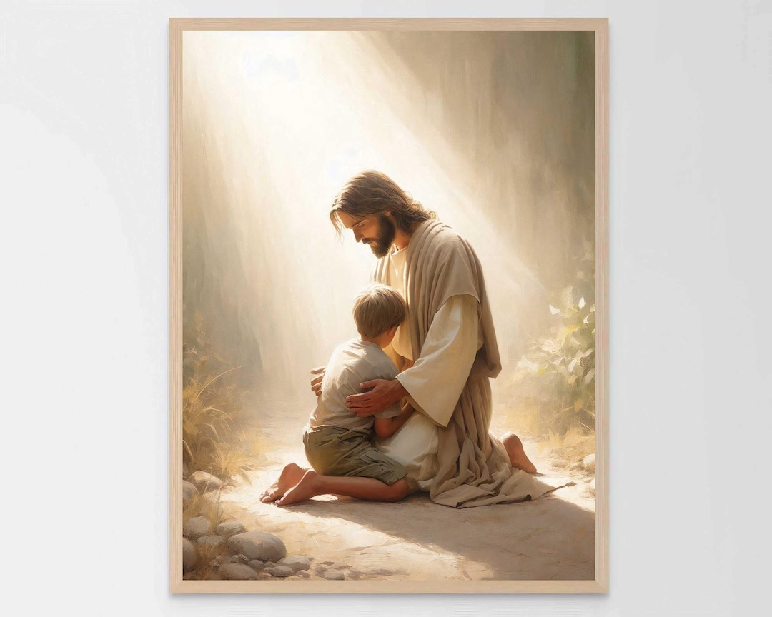 Jesus Loves You, Christian Art, Jesus With Boy, Jesus Wall Art, LDS Art ...