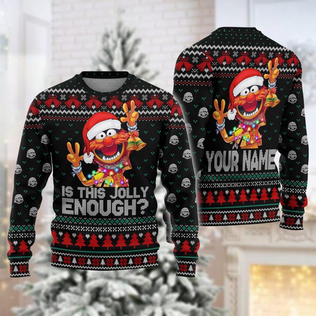 Christmas Muppet Ugly Sweater, Vintage Tv Show Xmas Sweater, Animal ...