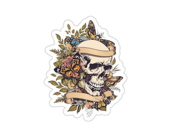 Flower Skull Sticker - Etsy