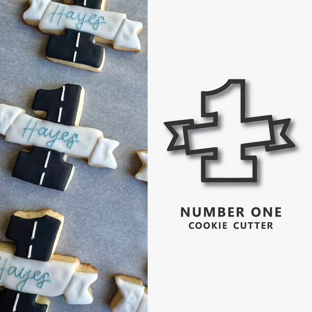 Number 1 Banner Celebration Cookie Cutter Perfect for Birthdays ...