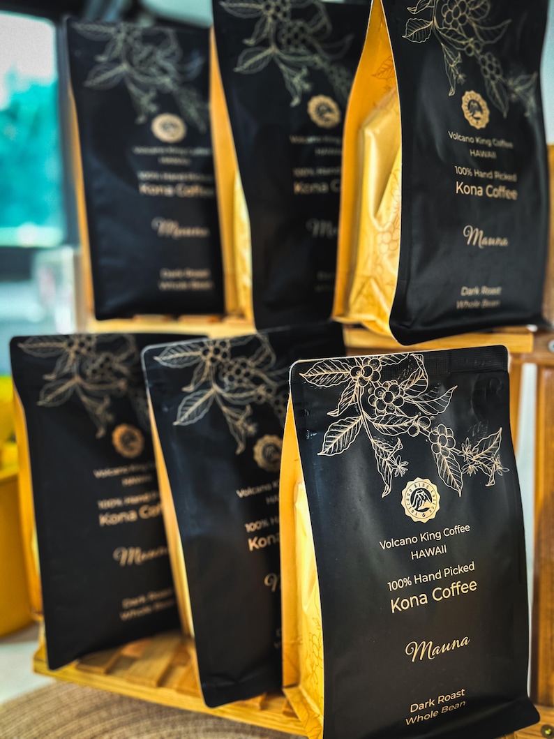 Hawaiian Kona Coffee Beans, Fancy Grade, 100% Hand Picked Dark Roast ...