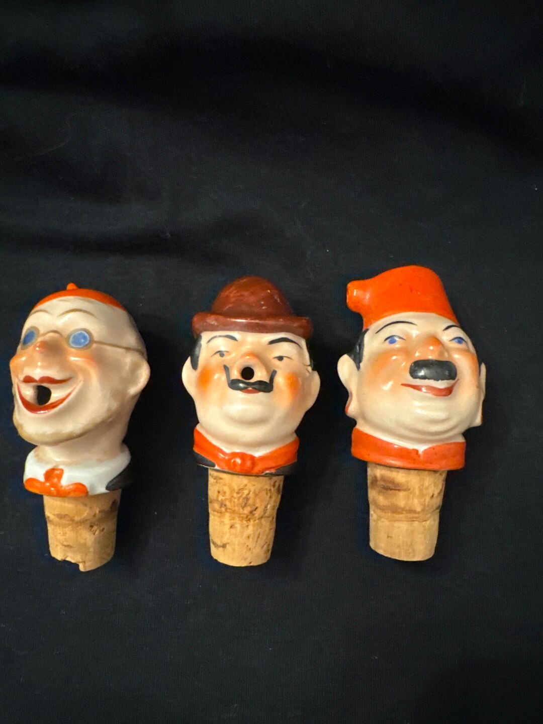 Set of Three Vintage Digital German Porcelain Bottle Stoppers - Etsy