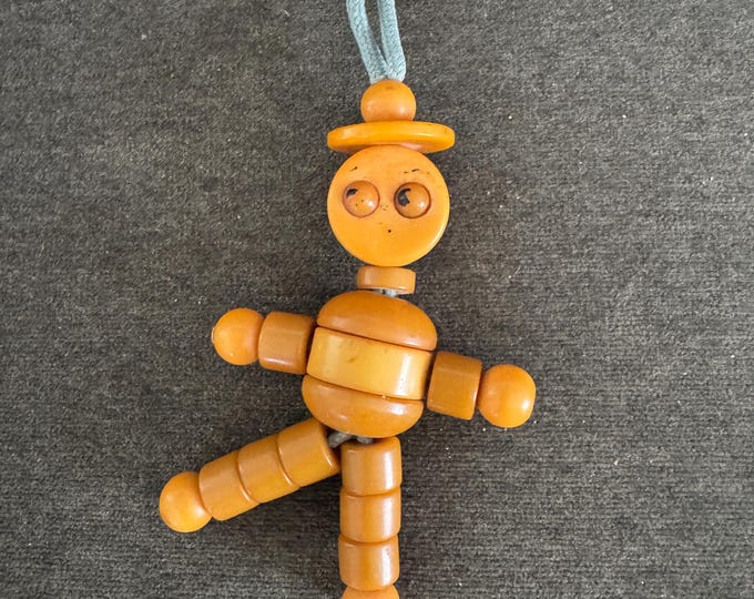 Vintage 1940s Art Deco Butterscotch and Yellow Bakelite Crib Toy Beaded ...