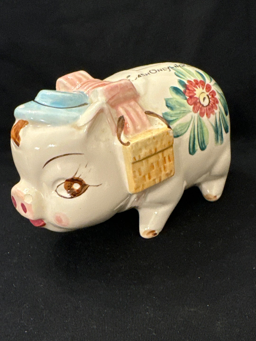 Vintage Hand Painted Pottery Piggy Bank Nasco Japan - Etsy
