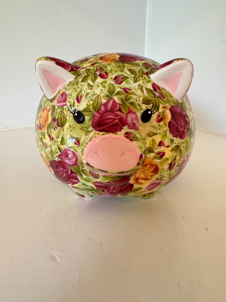 Old Country Roses Chintz Royal Albert Piggy Bank Made in England - Etsy
