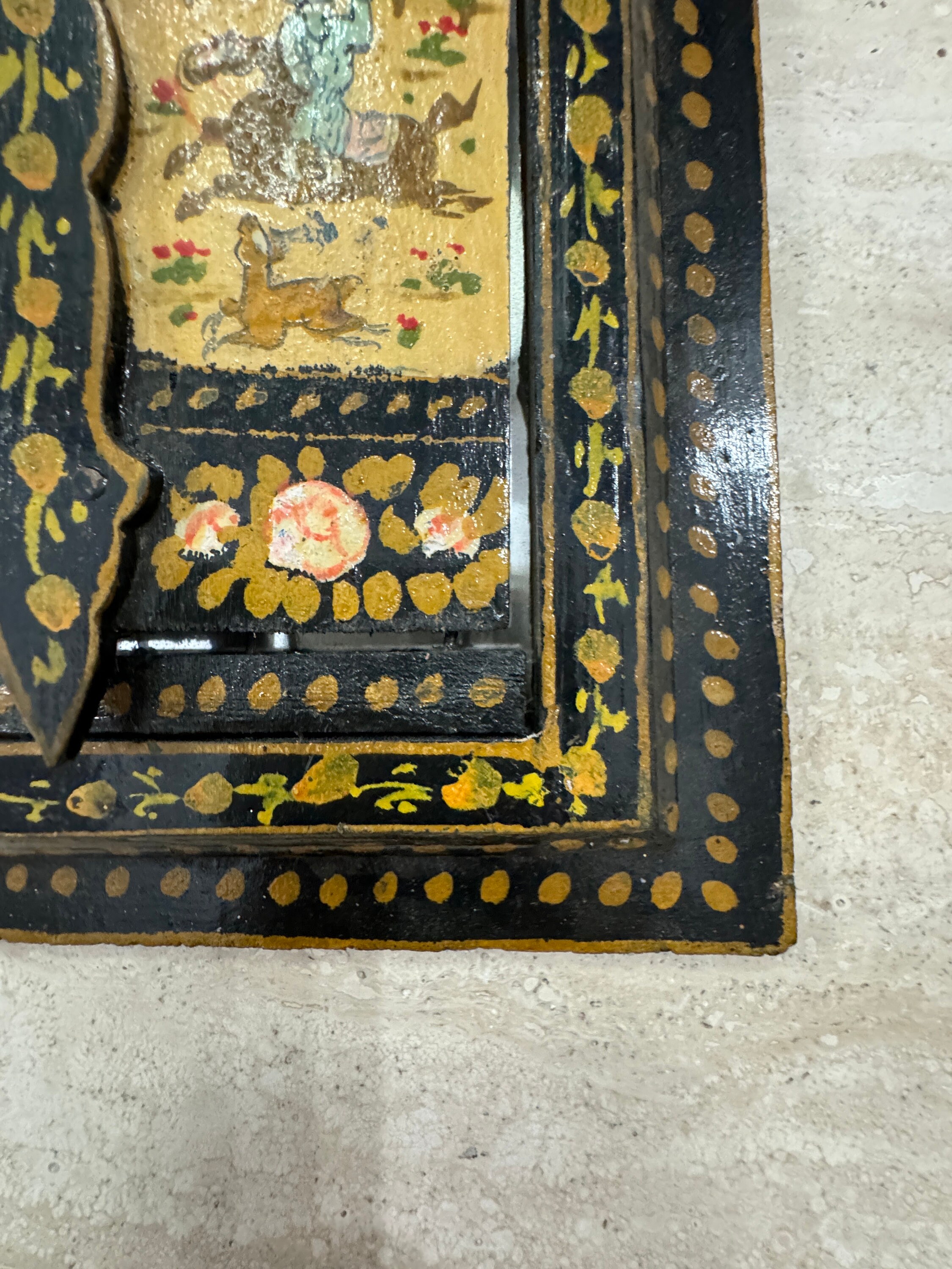 Vintage Persian Qatar Wooden Mirror Hand Painted With Unique Design - Etsy