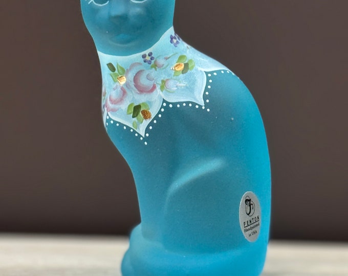 Vintage Fenton Hand Painted K. Brightbill Signed Fenton Favorites Blue ...