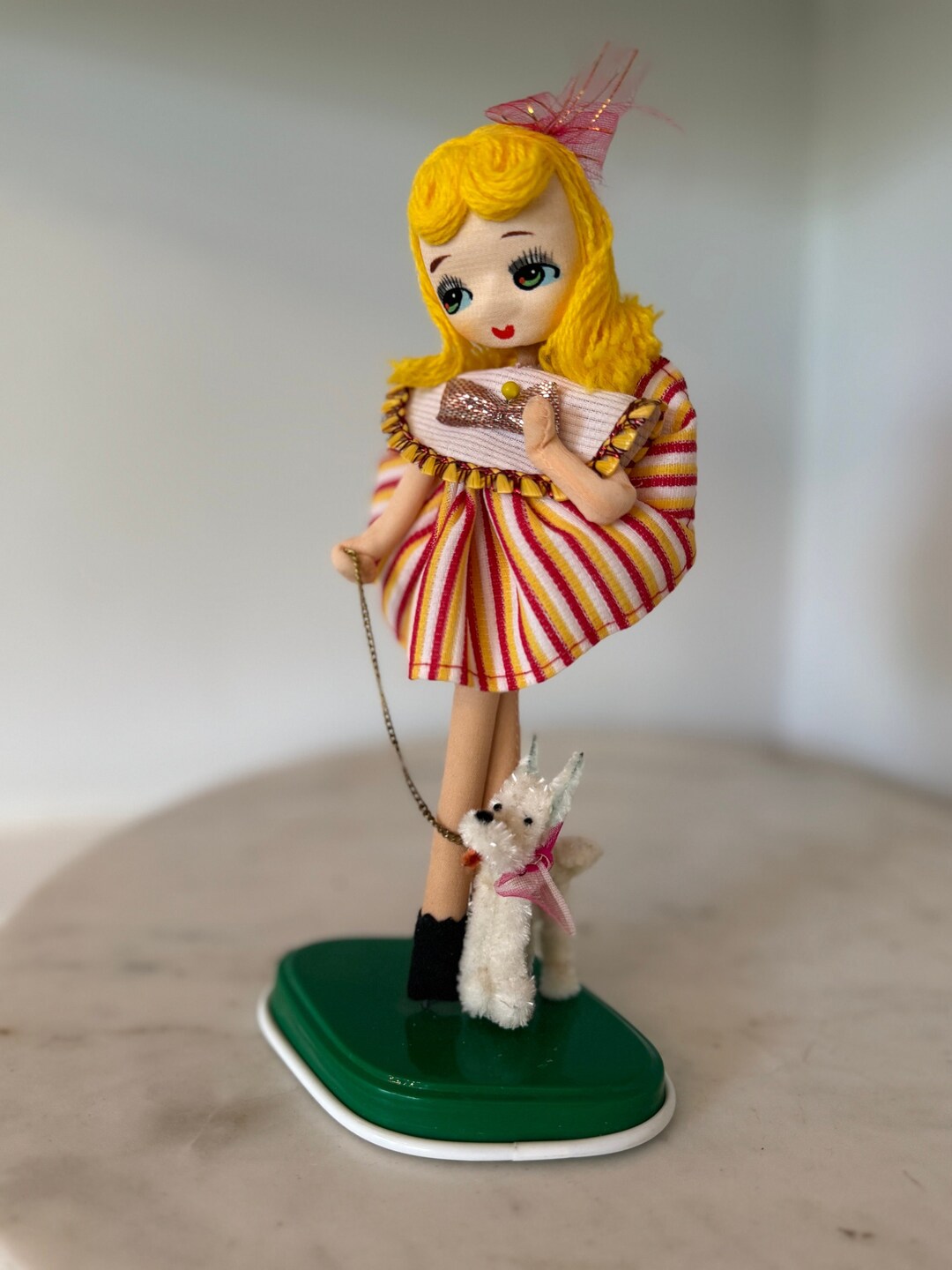 Rare 1960s Japanese Big Eyed Pose Doll With Dog on Chain - Etsy