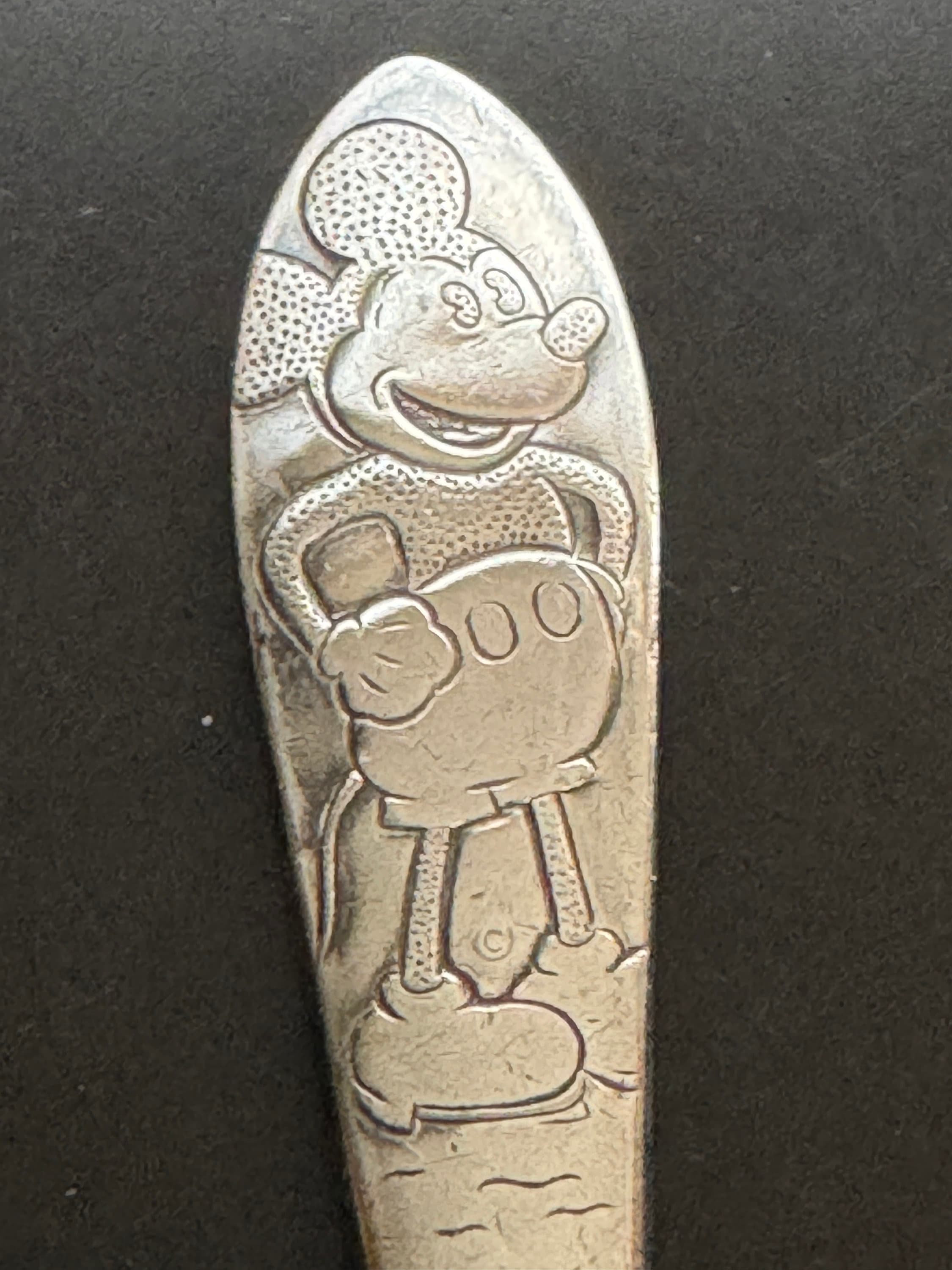 Vintage 1940s Disney Mickey Mouse Silverplate Childs Spoons Wm Rogers ...