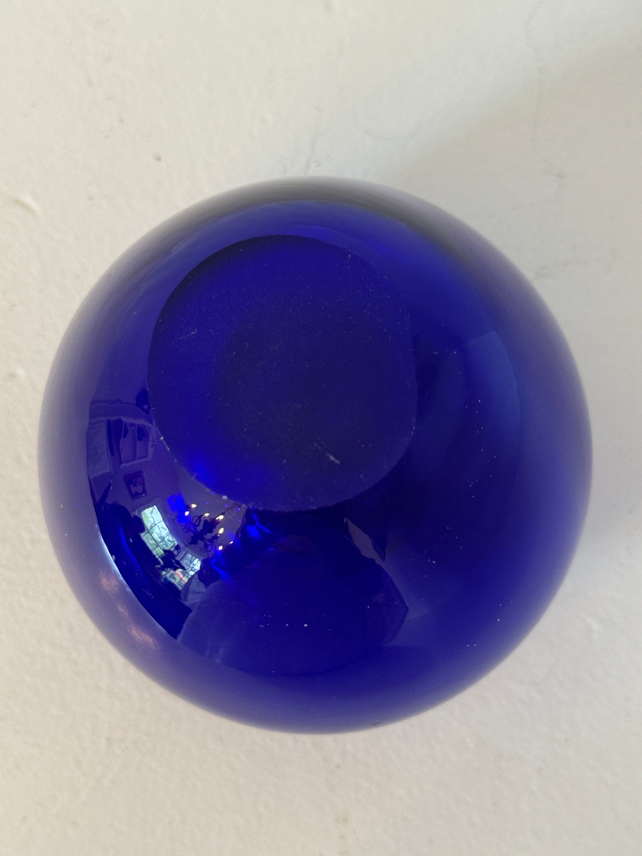 Vintage Art Glass Cobalt Blue Apple Paperweight - Etsy