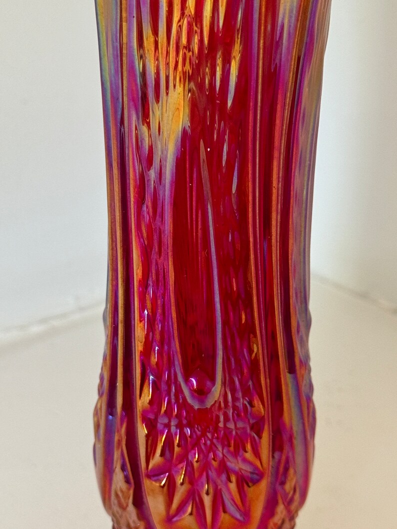 Vintage Indiana Glass Tall 11.75 Inch Amberina Heirloom Red Sunset ...