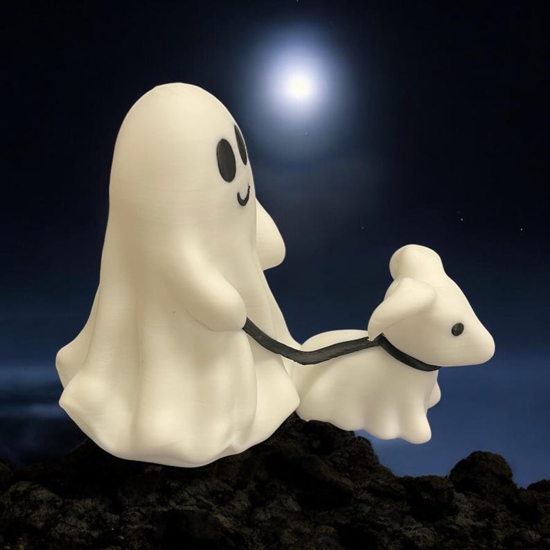 3d Printed Ghost Walking a Dog - Etsy