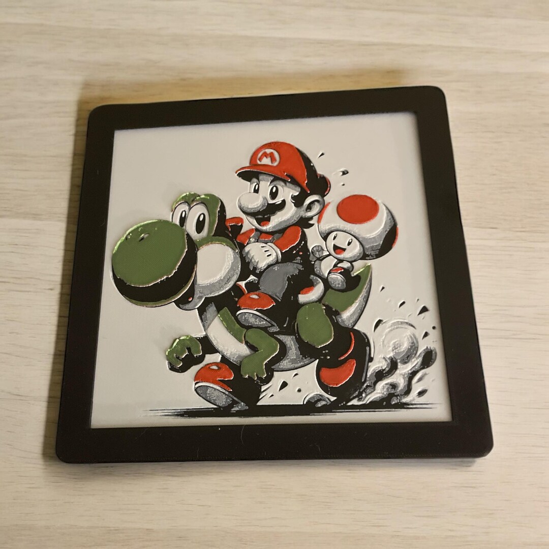 3d Printed Framed Mario and Friends Art Print - Etsy