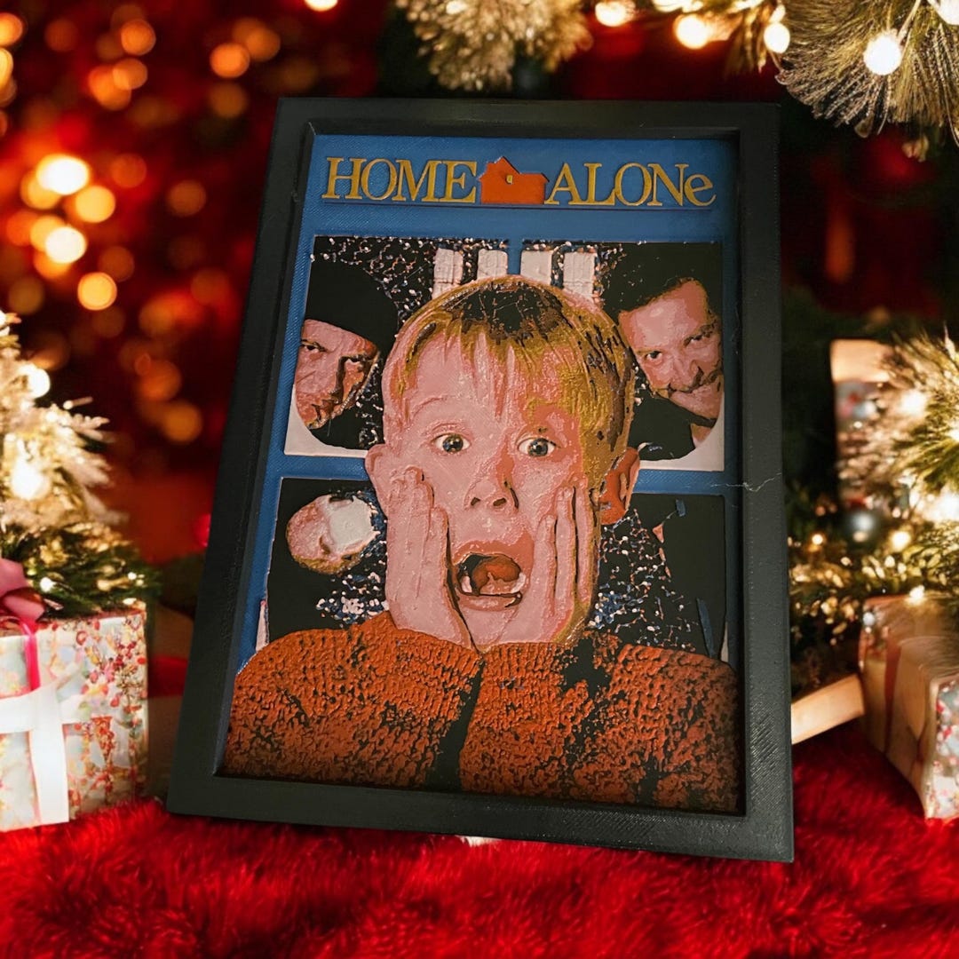 3d Printed 5x7 Home Alone Movie Poster Hueforge and Frame - Etsy