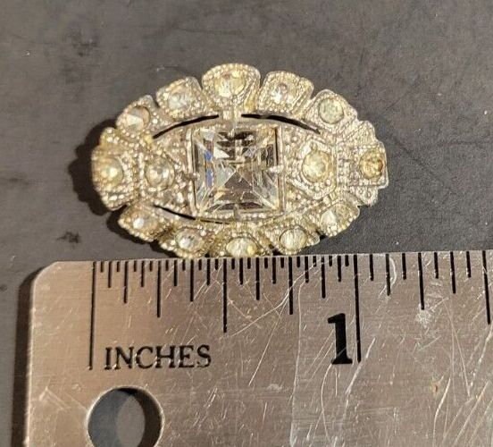 Art Deco Style Rhinestone Lapel Pin Vintage Crystal Brooch Scarf Pin Hat Pin - Etsy