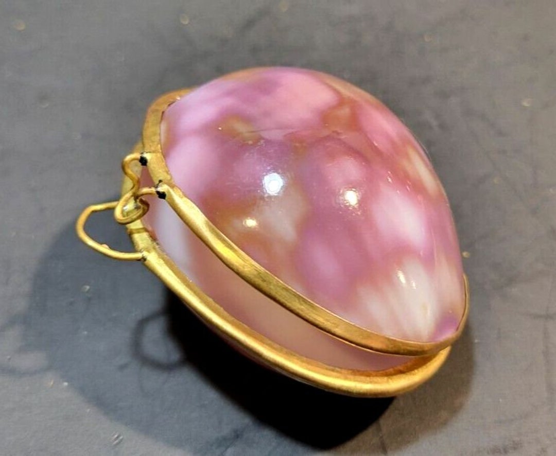 Vintage Pink Hued Clam Shell Brass Hinge Coin Pouch Trinket - Etsy