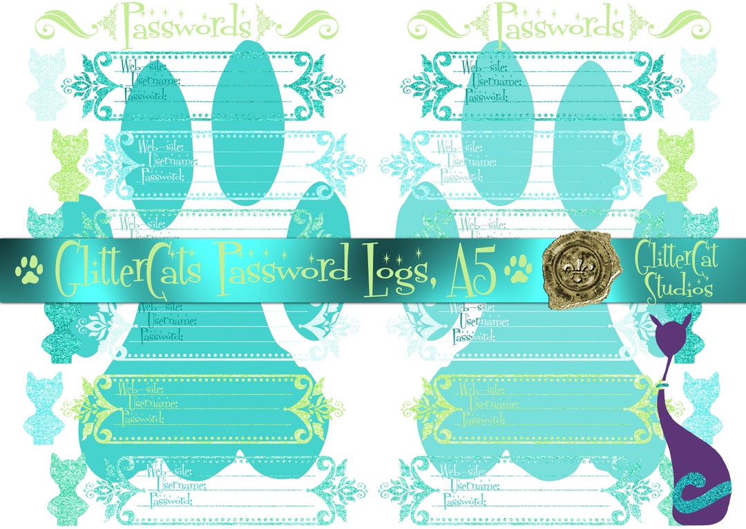 A5 Password Planner Log, Password Keeper, Password Tracker, Digital ...