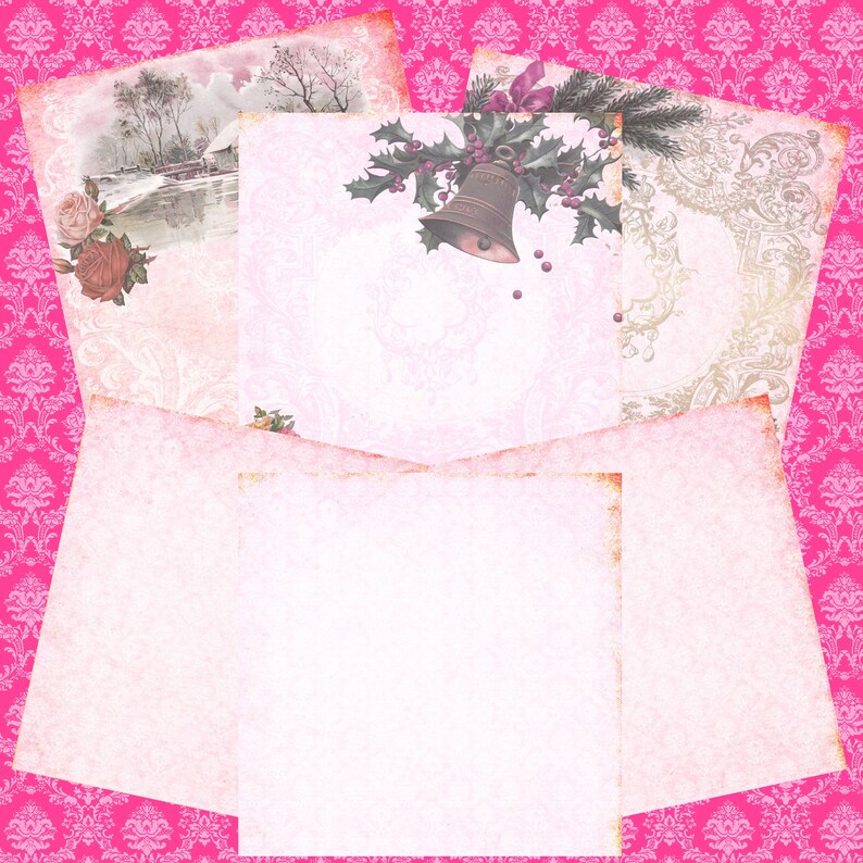 Digital Paper Pack: 8.5" X 11" Blush, Pink, Peach, Shabby Chic ...