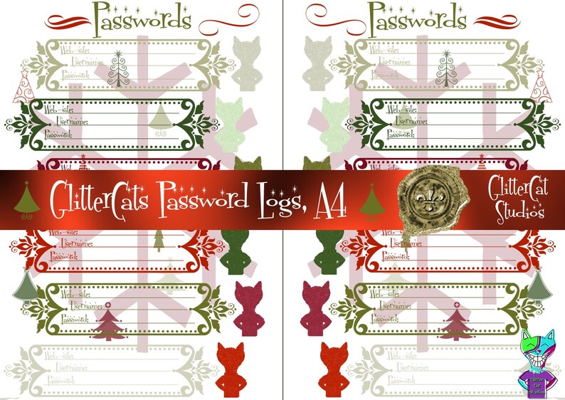 A4 Digital Downloadable Printable Christmas Gifts Christmas Password ...