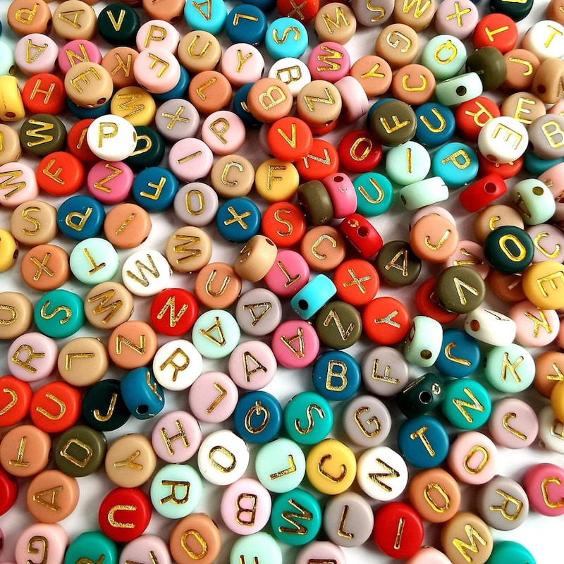 Wooden Bead Alphabet Letter - Etsy