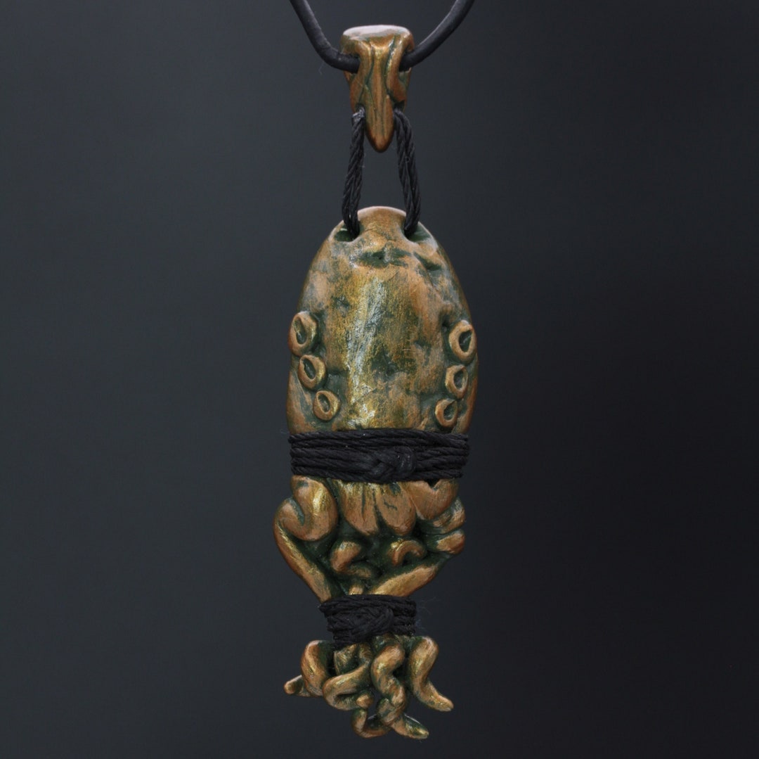 Cthulhu Pendant Necklace- Cthulhu, Interrupted - Hand Sculpted, One-of ...