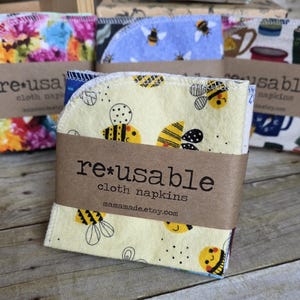 Reusable Napkins - Single-ply Cotton Flannel - Random Prints | Cloth ...