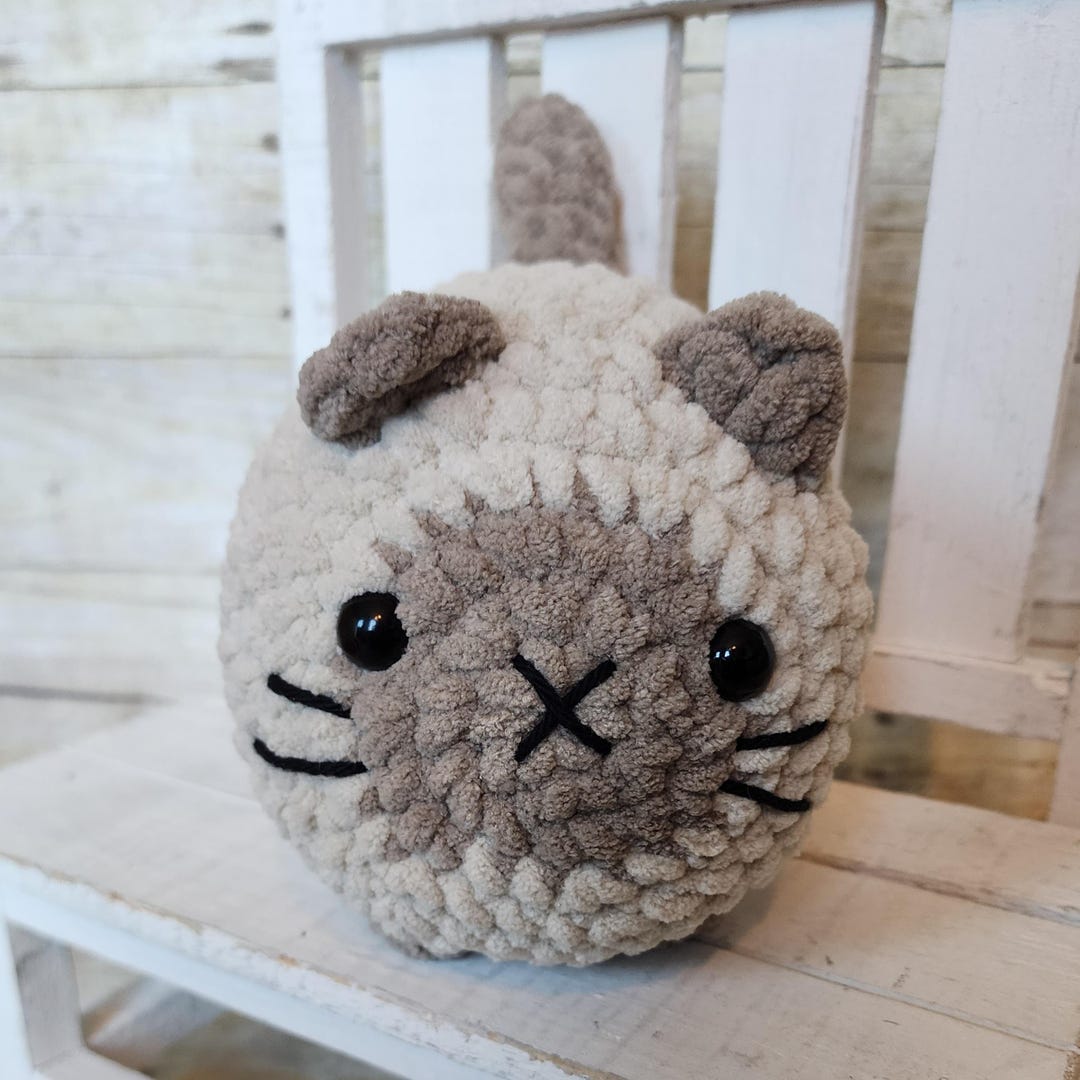 Plush Crochet Loaf Cat | Siamese Kitten | Soft Squishy Stuffie | Large ...
