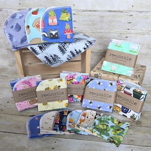 Reusable Napkins - Single-ply Cotton Flannel - Random Prints | Cloth ...