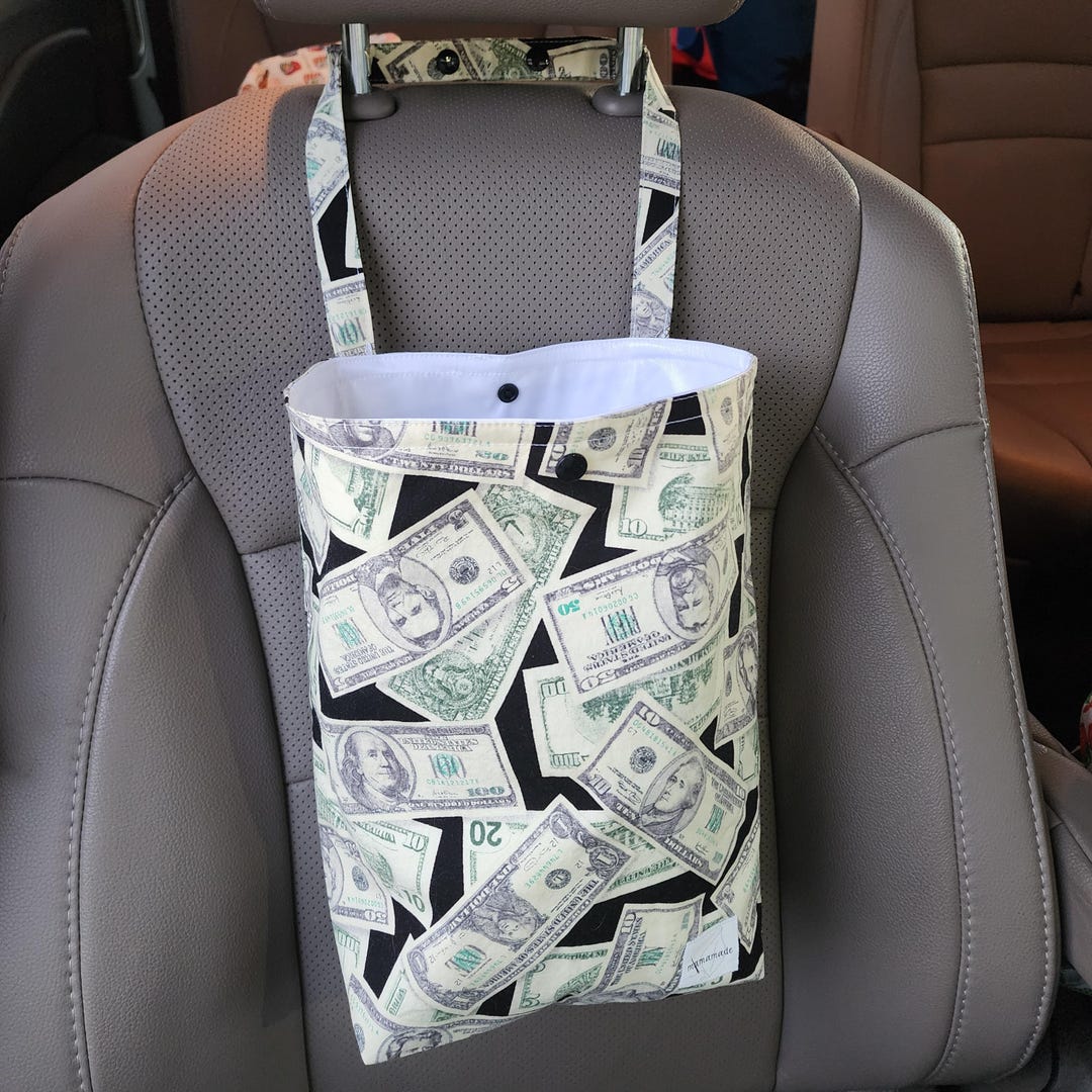 Auto Trash Bag - Money | Car Trash Bag, Waterproof & Machine Washable ...