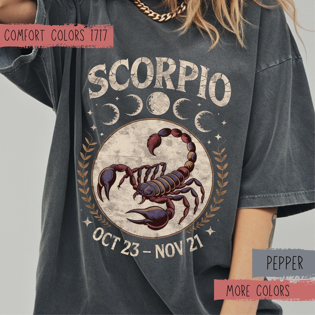 Scorpio T-shirt Women Men | Astrology Zodiac Shirt Vintage Grunge Rock ...