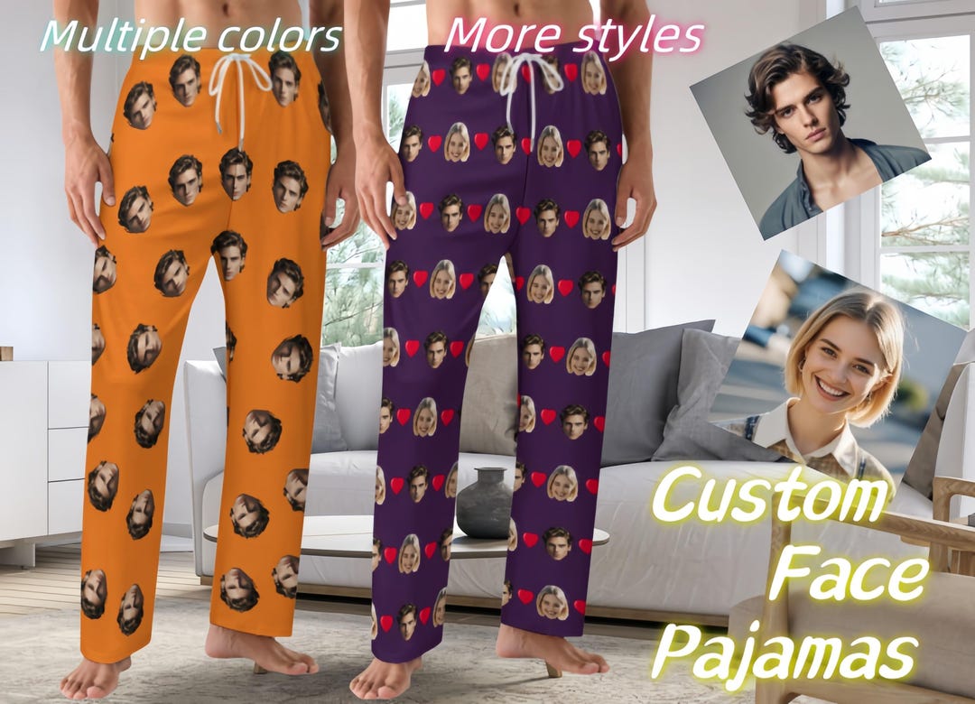 Custom Photo Pajama Pants, Personalized Pajama Pants Photo Pant, Best ...