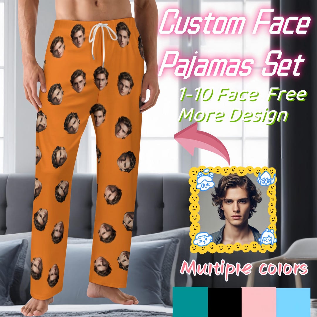 Custom Photo Pajama Pants, Personalized Pajama Pants Photo Pant, Best ...