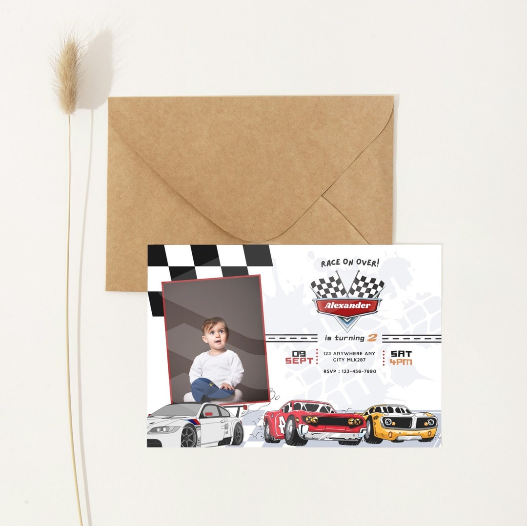 Car Racer Birthday Invitation Cars Birthday Racing Template Instant ...