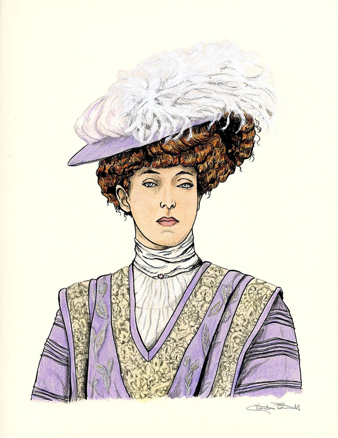 Edwardian Lady #2 - 8.5x11" LIMITED EDITION Print of Victorian Lady ...